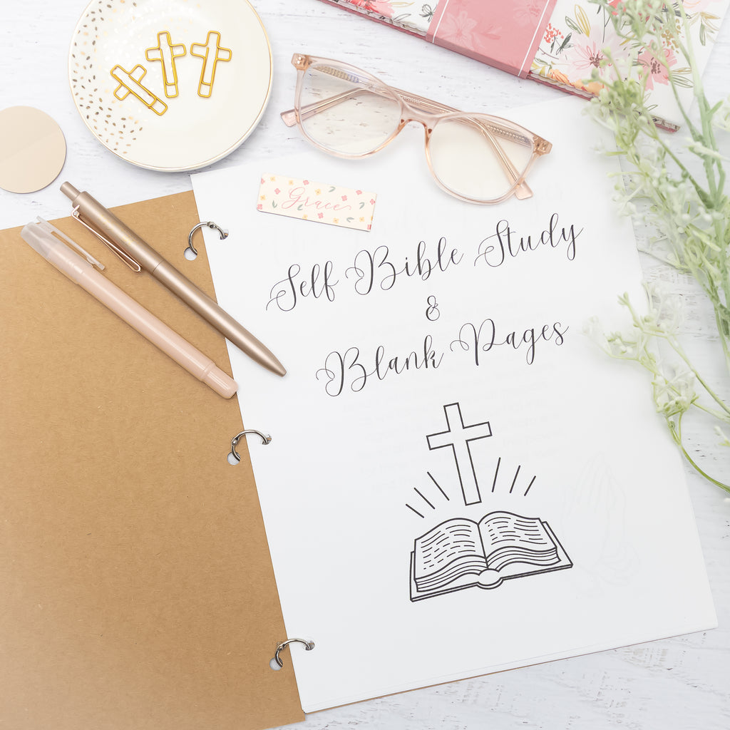 Self Bible Study & Blank Pages Journaling Digital Download